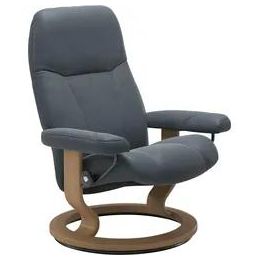 Relaxsessel stressless "Consul", blau (atlantic blau batick), B:72cm H:94cm T:70cm, Leder BATICK: BATICK ist ein leicht korrigiertes, durchgef&auml;rbtes und genarbtes M&ouml;belleder, bei dem die meisten Unebenheiten und Spuren in der Regel entfernt wurden.;Leder PALOMA: PALOMA ist ein durchgef&auml;rbtes Semianilin-M&ouml;belleder mit nat&uuml;rlicher Narbung.;ROHLEDER Stoff Q2 FARON: Ein fester zuverl&auml;ssiger Boucl&eacute; mit