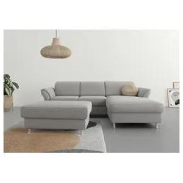 Sit & More Ecksofa SIT & MORE "Apulia L-Form", silber, B:250cm H:78cm T:185cm, Webstoff (100% Polyester);Struktur weich (90% Polyester, 10% Polyamid);Luxus-Microfaser Euphoria (100% Polyester);Samtoptik (100% Polyester), Sofas, Ecksofa, wahlweise Bettfunktion, Bettkasten und Kopf- und Armteilverstellung