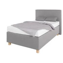 Boxspringbett, grau (strukturstoff grau), Liegefl&auml;che B/L: 120cm x 200cm, H3, Bonnell-Federkernmatratze, Westfalia Schlafkomfort, Komplettbetten, Boxspringbett, mit Zierkissen