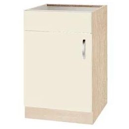 Wiho-K&uuml;chen Sp&uuml;lenschrank WIHO K&Uuml;CHEN "Flexi", beige (front: magnolia, korpus: sonoma eiche), B:50cm H:82cm T:57cm, Schr&auml;nke, Sp&uuml;lenschrank, Breite 50 cm