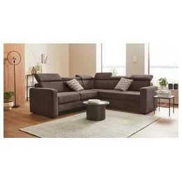 Sit & More Ecksofa SIT & MORE "Bologna L-Form", braun (espresso), B:247cm H:84cm T:227cm, Sofas, Ecksofa, Kopfteilverstellung, wahlweise mit Bettfunktion und Schubkasten