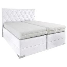 Boxspringbett, wei&szlig;, B:190cm L:212cm, Bezug der Obermatratze: 100% Polyester, Bezug abnehm- und waschbar bis 60C;Unterbox und Kopfteil: Microvelours-Bezug (100% Polyester), Westfalia Schlafkomfort, Komplettbetten, Boxspringbett
