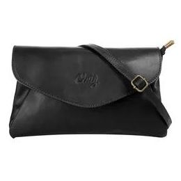 Abendtasche CLUTY, Damen, Gr. B/H/T: 31cm x 18cm x 6cm onesize, schwarz, Leder, beschichtet, Taschen Abendtasche, echt Leder, Made in Italy