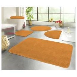 Badematte Kinzler "Chaozhou" Gr. 1, orange (terrakotta), H:20mm, Polyester, Badematten, Badematte, Badteppich, Uni Farben, weich, als rechteckig, rund & Set erh&auml;ltlich
