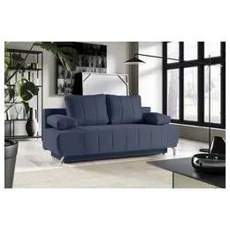 Schlafsofa WERK2 "Troya Bettsofa mit Bettkasten und Federkern, Breite 210cm", blau (dunkelblau), B:210cm H:95cm T:95cm, 100% Polyester, Sofas, Schlafsofa, 2-Sitzer Sofa und Schlafcouch mit Federkern & Bettkasten