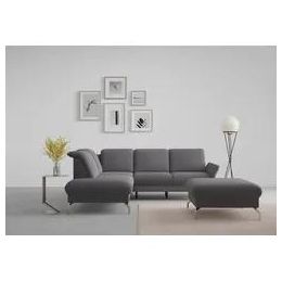 Sit & More Ecksofa SIT & MORE "Fashion L-Form", braun (espresso), B:250cm H:84cm T:207cm, Sofas, Ecksofa, wahlweise mit Kopfteilverstellung, Vorziehsitz, motorisch, Nickelf&uuml;&szlig;e