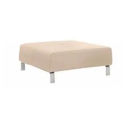 Hocker Calia italia "Simon", beige, B:97cm H:40cm T:97cm, Leder SORRENTO, pigmentiertes Glattleder;Leder BULL, pigmentiertes Dickleder, Hocker, Polsterhocker