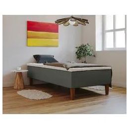 Boxspringbett Home Affaire "Osterberg", grau (anthrazit), B:121cm L:201cm, 100% Polyester, Komplettbetten, Boxspringbett, mit Taschen-Federkernunterbox