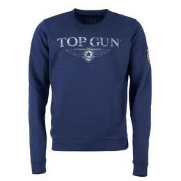 Sweater Top Gun "TG20213005", Herren, Gr. 48S, blau (navy), Obermaterial: 100% Baumwolle ;100% Baumwolle, Sweatshirts Sweater