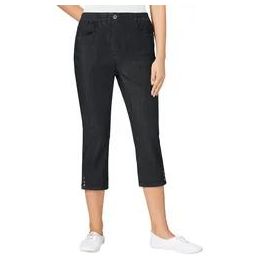 Caprijeans Classic Basics, Damen, Gr. 20, Kurzgr&ouml;&szlig;en, schwarz (schwarz, denim), 78% Baumwolle, 20% Polyester, 2% Elasthan, unifarben, 3/4-L&auml;nge, Jeans