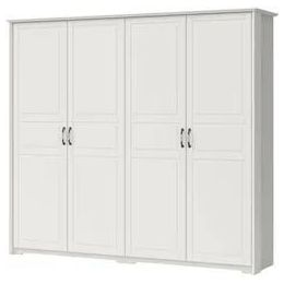 Kleiderschrank OTTO HOME "Evergreen, wahlweise in 3 Breiten, H&ouml;he 224cm", wei&szlig; (elfenbeinfarben, wei&szlig;), B:251cm H:224cm T:58cm, Holzwerkstoff, MDF, Schr&auml;nke, Kleiderschrank Dreht&uuml;renschrank, im klassischen Landhausstil,FSC-zertifiziert,hochwertige UV Lackierung