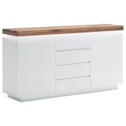 Sideboard MCA furniture "Romina", wei&szlig; (wei&szlig; matt), B:150cm H:81cm T:40cm, MDF, Massivholz, Sideboards, Sideboard, mit LED Beleuchtung wei&szlig; dimmbar, inkl. Fernbedienung