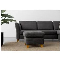 Polsterhocker Home Affaire "Trelleborg", grau, B:58cm H:48cm T:58cm, 100% Polyester, Hocker, Polsterhocker, mit Cord-Bezug, mit Staufach, inkl. Federkern-Polsterung