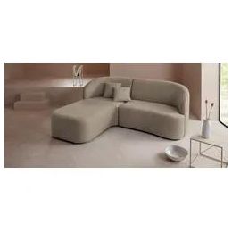 Ecksofa "Dilara L-Form", beige, B:200cm H:87cm T:165cm, Struktur fein 100% Polyester);Samtoptik (100% Polyester);Boucl&eacute; (100% Polyester), LeGer Home by Lena Gercke, Sofas, Ecksofa, gerundete R&uuml;ckenlehne und Front, in 3 Bezugsqualit&auml;ten