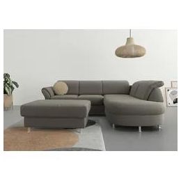 Sit & More Ecksofa SIT & MORE "Apulia L-Form", braun (schlamm), B:250cm H:78cm T:212cm, Webstoff (100% Polyester);Struktur weich (90% Polyester, 10% Polyamid);Luxus-Micofaser Euphoria (100% Polyester);Samtoptik (100% Polyester), Sofas, Ecksofa, wahlweise Bettfunktion, Bettkasten und Kopf- und Armteilverstellung