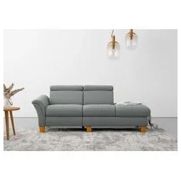 Recamiere Home Affaire "Lindgren", grau, B:206cm H:84cm T:93cm, 100% Polyester, Sofas, Recamiere, wahlweise motorische TV-Funktion, Bettkasten und Kopfteilverstellung