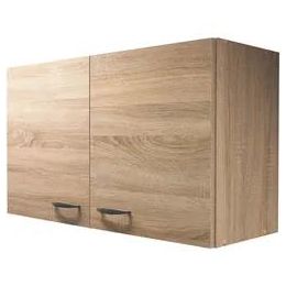H&auml;ngeschrank Flex-Well "Bergen", braun (sonoma eiche), B:100cm H:55cm T:32cm, Holzwerkstoff, Schr&auml;nke, H&auml;ngeschrank, (B x H x T) 100 x 54,8 x 32 cm
