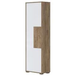 Garderobenschrank OTTO HOME "Stela", wei&szlig; (wei&szlig; hochglanz, nussbaumfarben), B:62,4cm H:197cm T:35,7cm, Schr&auml;nke, Garderobenschrank, mit Push-to-open-Funktion