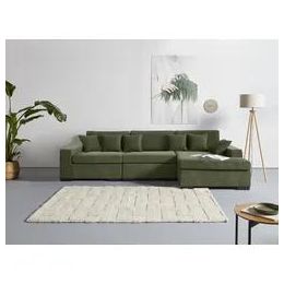Ottomane Home Affaire "Skara L-Form", gr&uuml;n, B:310cm H:86cm T:100cm, 100% Polyester, Sofas, Ottomane, Lounge-Sofa mit Federkernpolsterung, in vielen Bezugsvarianten