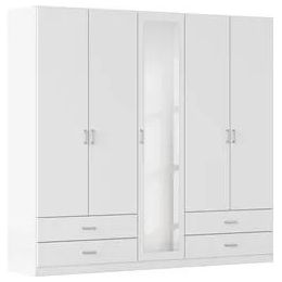 Dreht&uuml;renschrank Rauch "Kleiderschrank Schrank Garderobe W&auml;scheschrank BORBONA", wei&szlig; (alpinwei&szlig;), B:226cm H:210cm T:54cm, Holzwerkstoff, Schr&auml;nke, Dreht&uuml;renschrank, in 2 Breiten, mit Spiegel und vielen Farbkombinationen MADE IN GERMANY