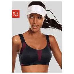 H.I.S. Sport-BH H.I.S, Gr. 70, Cup B, schwarz (schwarz, pink), Microtouch, Obermaterial: 90% Polyester (COOLMAX), 10% Elasthan (LYCRA), BHs Sport-BH, ohne B&uuml;gel mit COOLMAX &ndash; auch ideal f&uuml;r gro&szlig;e Gr&ouml;&szlig;en, Topseller