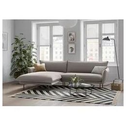 Ecksofa OTTO HOME "Stine L-Form", grau (hellgrau), B:249cm H:86cm T:159cm, Struktur (100% Polyester);Struktur weich (85% Polyester/15% Nylon);Samtoptik (100% Polyester), Sofas, Ecksofa, Besonderes Design durch Kissenoptik und Keder, by Morten Georgsen