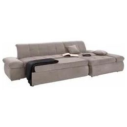 Ecksofa DOMO collection "NMoric XXL, B/T/H: 300/172/80cm, L-Form", grau (taupe), B:300cm H:80cm T:172cm, Chenille (85% Polyester, 15% Acryl);Luxus-Microfaser (100% Polyester);Struktur ( 100% Polyester);Microfaser PRIMABELLE (100% Polyester), Sofas, Ecksofa, wahlweise mit Bettfunktion und Armlehnverstellung