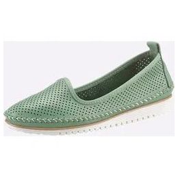 Slipper Heine, Damen, Gr. 38, gr&uuml;n (mint), Leder, Schuhe Slipper