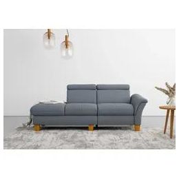 Recamiere Home Affaire "Lindgren", blau (hellblau), B:206cm H:84cm T:93cm, 100% Polyester, Sofas, Recamiere, wahlweise motorische TV-Funktion, Bettkasten und Kopfteilverstellung