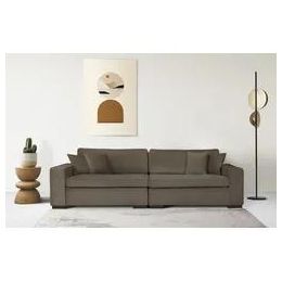 2-Sitzer Home Affaire "Skara XXL", grau (taupe), B:280cm H:86cm T:130cm, 100% Polyester, Sofas, Lounge-Sofa XXL mit Federkern-Polsterung, in vielen Bezugsvarianten