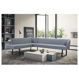 Eckbank exxpo - SOFA FASHION "Americano", silber, B:270cm H:83cm T:197cm, Sitzb&auml;nke, Eckbank, mit Keder und Metallf&uuml;&szlig;en, Bezug in verschiedenen Qualit&auml;ten