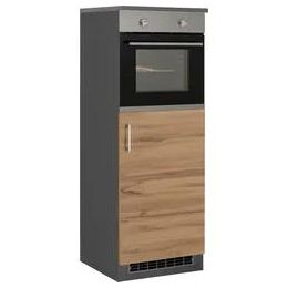 Backofen/K&uuml;hlumbauschrank KOCHSTATION "KS-Colmar", grau (wotaneiche, grafitgrau), B:60cm H:165cm T:60cm, Holzwerkstoff, Schr&auml;nke, Backofenumbauschrank K&uuml;hlschrankumbauschrank Umbauschrank, 60 cm breit, 165 cm hoch, f&uuml;r Einbauk&uuml;hlschrank und Einbaubackofen