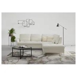 Ecksofa Home Affaire "Palm Beach L-Form", beige (creme), B:259cm H:89cm T:224cm, 98%Polyester, 2%Polyamid, Sofas, Ecksofa, Federkern, mit Sitztiefenverstellung, wahlweise mit Bettfunktion