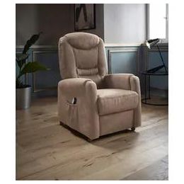 Sit & More TV-Sessel SIT & MORE "Morten", braun (latte), B:76cm H:113cm T:78cm, Luxus-Kunstleder;NaturLEDER (echtes Rindsleder);Luxus-Microfaser (100% Polyester), Sessel, Fernsehsessel, in Gr&ouml;&szlig;e M, wahlweise mit Motor und Aufstehhilfe