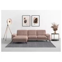 Sit & More Ecksofa SIT & MORE "Cabana L-Form", rosa (altrosa), B:301cm H:84cm T:195cm, 95% Polyester, 5% Polyamid, Sofas, Ecksofa, Recamiere, wahlweise mit Sitztiefen-, Armlehnen- und Kopfteilfunktion
