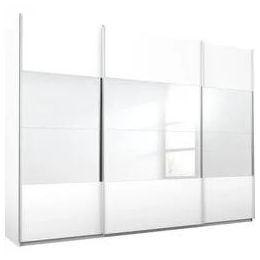 Schwebet&uuml;renschrank Rauch "Quadra", wei&szlig; (wei&szlig;, spiegel), B:315cm H:230cm T:62cm, Holzwerkstoff, Schr&auml;nke, Schwebet&uuml;renschrank, mit Spiegelelementen