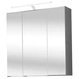 Spiegelschrank Welltime "Portofino", grau (graphit), B:60cm H:66cm T:20cm, Schr&auml;nke, Spiegelschrank, mit LED-Beleuchtung