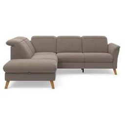 Sit & More Ecksofa SIT & MORE "Romero L-Form", grau (taupe), B:250cm H:91cm T:220cm, 90% Polyester 10%Polyamid, Sofas, Ecksofa, wahlweise mit oder ohne TV-Funktion, Bettfunktion, Bettkasten