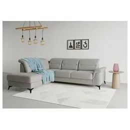 Sit & More Ecksofa SIT & MORE "Sinatra L-Form", grau, B:251cm H:85cm T:220cm, 100% Polyester, Sofas, Ecksofa, mit Ottomane, optional mit Kopfteilverstellung und Armteilfunktion