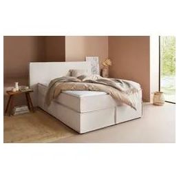 Boxspringbett "Yuma", beige, B:173cm L:213cm, 100% Polyester, LeGer Home by Lena Gercke, Komplettbetten, Boxspringbett, incl. Topper, in 4 Breiten, 3 Matratzenarten und je 2 H&auml;rtegraden