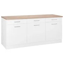 Unterschrank KOCHSTATION "KS-Visby", wei&szlig;, B:180cm H:85cm T:60cm, Schr&auml;nke, Unterschrank, Breite 180 cm