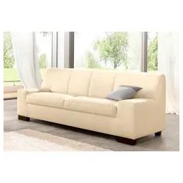 3-Sitzer DOMO collection "Norma zeitlos, kubisch und elegant, komfortabel, flache Armlehnen", beige (creme), B:212cm H:74cm T:85cm, Sofas
