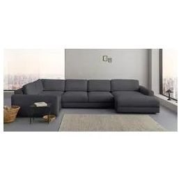 Wohnlandschaft Home Affaire "Bloomfield, Mega Polsterecke, Breite 390cm, viel Platz, U-Form", grau (graphite), B:390cm H:84cm T:209cm, 92% Polyester 8% Nylon, Sofas, Wohnlandschaft, In verschiedenen Gr&ouml;&szlig;en bestellbar