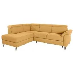 Sit & More Ecksofa SIT & MORE "Arngast L-Form", gelb (senf), B:245cm H:84cm T:194cm, Sofas, Ecksofa, inklusive Kopfteilverstellung und Federkern