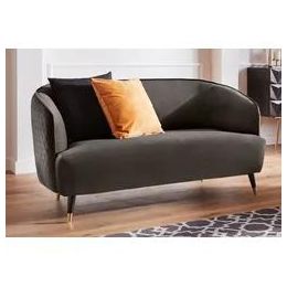 2-Sitzer Home Affaire "Oradea", braun, B:154cm H:78cm T:87cm, Samtoptik (100% Polyester), Sofas, mit eleganter Steppung auf R&uuml;ckseite der R&uuml;ckenlehne