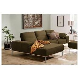 Ecksofa W.Schillig "run, Designsofa mit tollem Sitzkomfort, bequem, L-Form", gr&uuml;n (camouflage w82), B:299cm H:88cm T:178cm, Longlife Xtra-Leder Z73: Naturwalkleder der Luxusklasse aus den erlesensten Rohh&auml;uten. Hautst&auml;rke 1, 1 &ndash; 1, 3 mm;ROHLEDER Jacquard-Flachgewebe Q2 W60 (63% Polyester, 37% Polyacryl);ROHLEDER Chenille-Flachgewebe Q2 W77 (68% Polyacryl, 32% Polyester);Stoff S37 (100% Polyester),