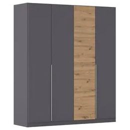Dreht&uuml;renschrank Rauch "Kleiderschrank Schrank Garderobe W&auml;scheschrank Schlafzimmer BELLEZZA", grau (graumetallic, eiche artisan), B:181cm H:210cm T:54cm, Holzwerkstoff, Schr&auml;nke, Kleiderschrank Dreht&uuml;renschrank, inkl. Schubkasteneinsatz, W&auml;scheeinteilung und weiterem Zubeh&ouml;r