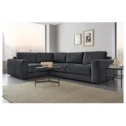 Ecksofa Home Affaire "Bloomfield, Mega Polsterecke, Breite 289cm, viel Platz, L-Form", grau (anthrazit), B:209cm H:84cm T:289cm, 100% Polyester, Sofas, Ecksofa, In verschiedenen Gr&ouml;&szlig;en