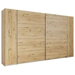 Schwebet&uuml;renschrank Rauch "Kleiderschrank Dreht&uuml;renschrank Schrank Garderobe KRONACH TOPSELLER", braun (eiche artisan, griffleisten alu), B:354cm H:210cm T:59cm, Holzwerkstoff, Schr&auml;nke, Schwebet&uuml;renschrank, mit Dreh- und Schwebet&uuml;ren und vielen Einlegeb&ouml;den MADE IN GERMANY