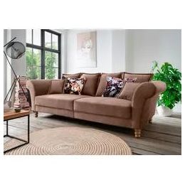 Big-Sofa Home Affaire "Tassilo Mega Sofa mit viel Platz, bequem durch Kaltschaum im Sitz", braun (hellbraun), B:266cm H:95cm T:110cm, 100% Polyester, Sofas, Big-Sofa